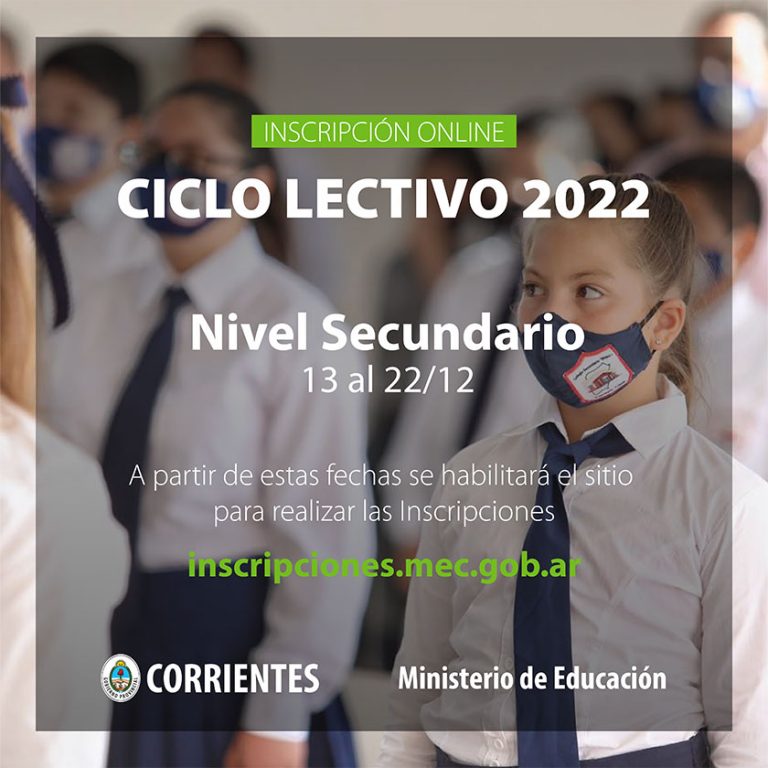 Inscripción Online - Ciclo Lectivo 2022 - Ministerio de Educación de ...